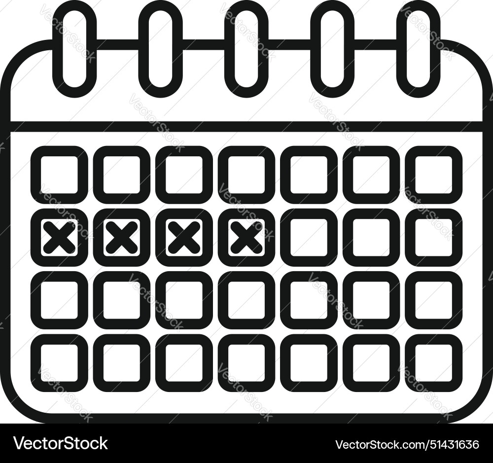 Simple black and white calendar icon Royalty Free Vector