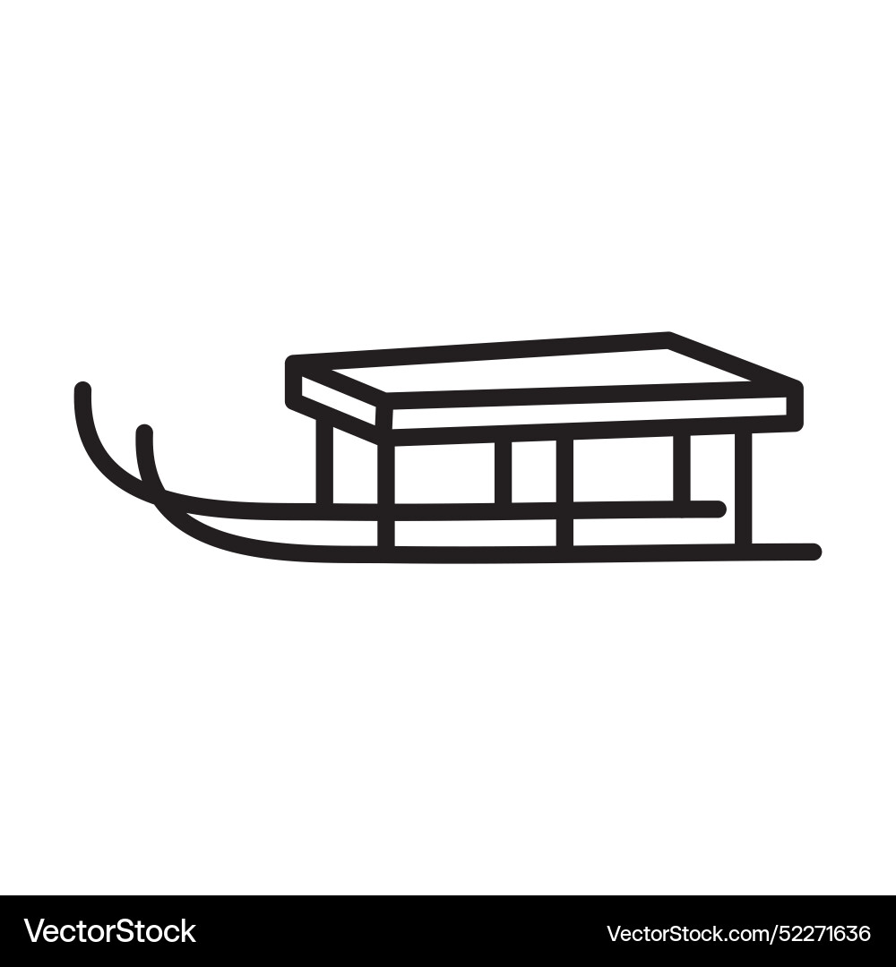 Sled icon black line art logo Royalty Free Vector Image