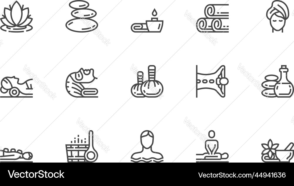 Spa salon line icons set Royalty Free Vector Image