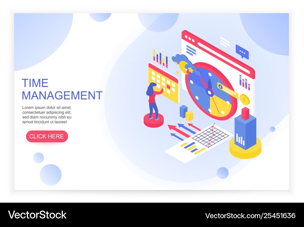 Time management working organization Royalty Free Vector