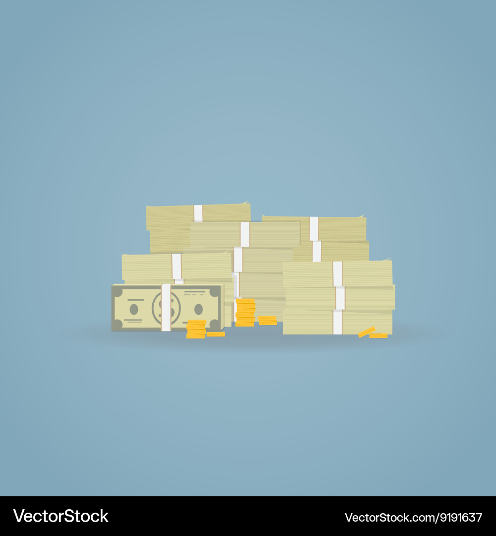 Cash pile Royalty Free Vector Image - VectorStock