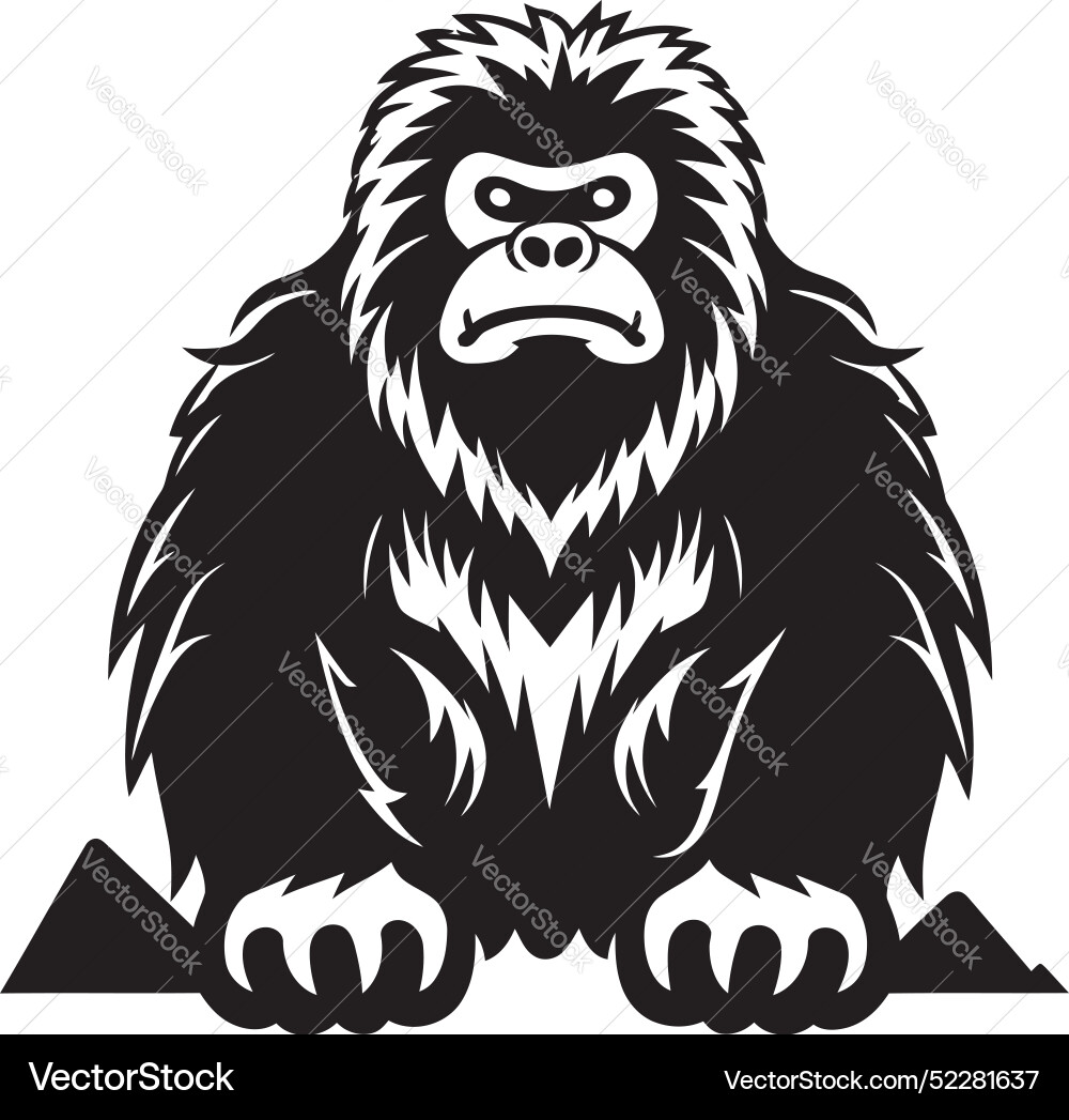 Friendly Forest Folklore Cute Bigfoot Emblem Vector Image