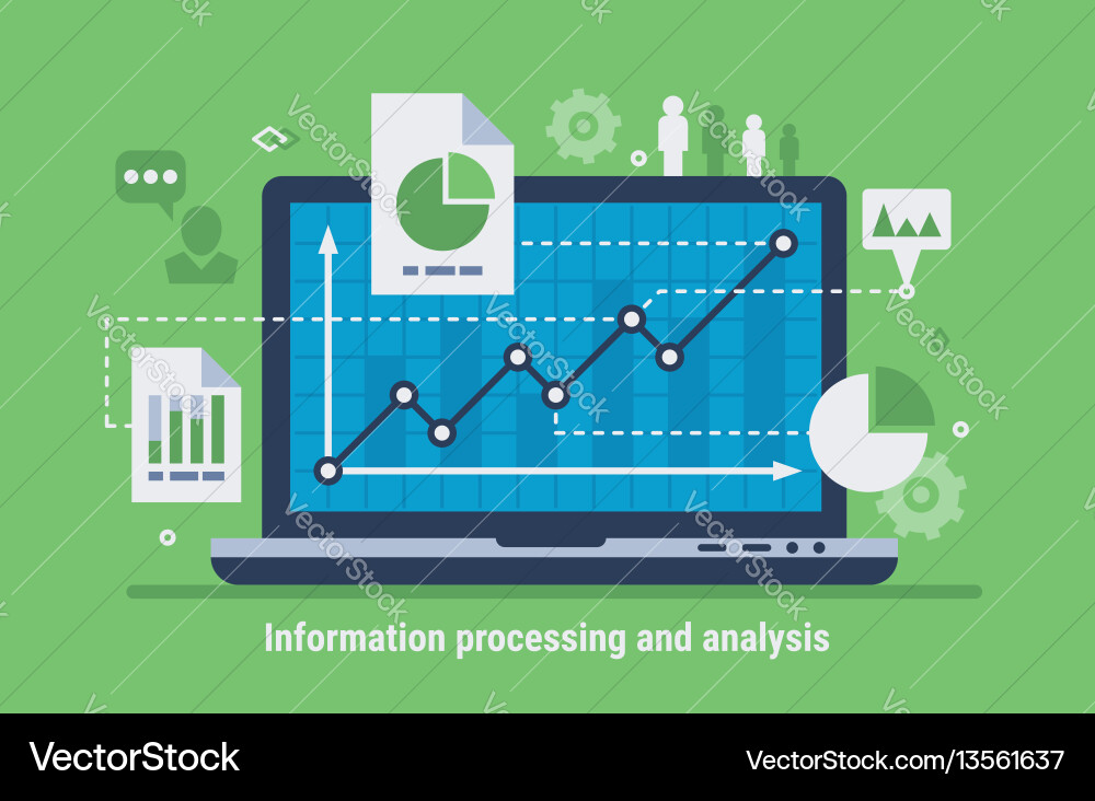Information processing and analysis Royalty Free Vector