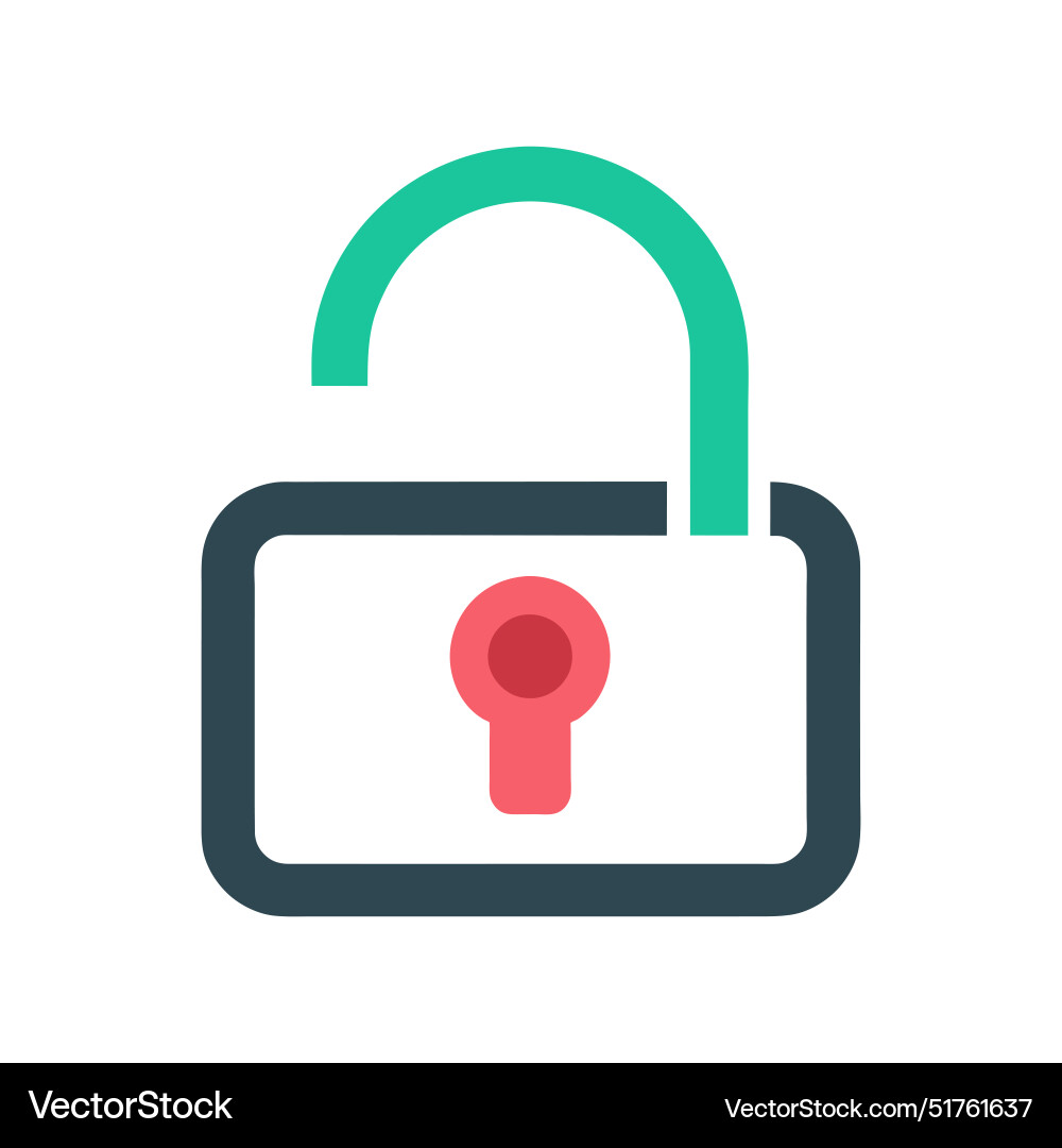 Lock unlock line on white background Royalty Free Vector