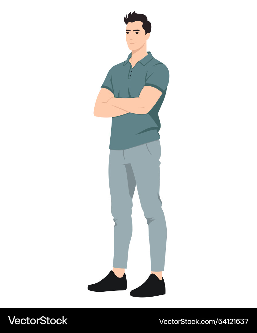 Man in light blue polo shirt Royalty Free Vector Image