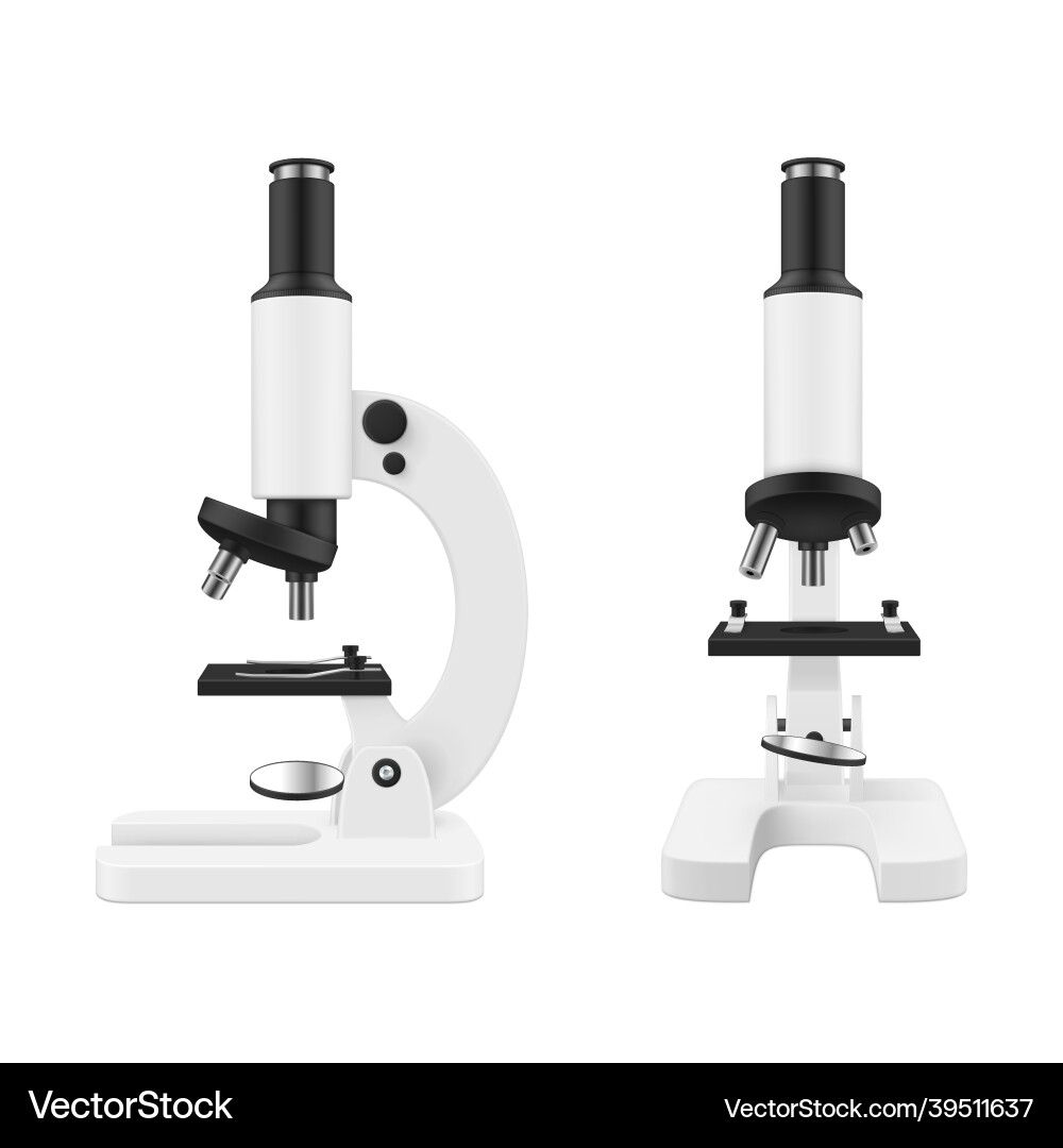 Microscope set realistic Royalty Free Vector Image