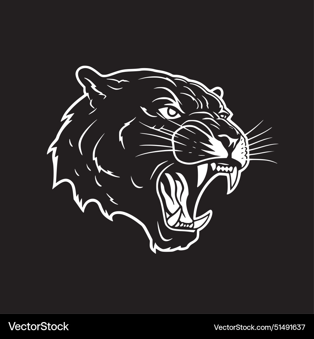 Panther - minimalist and flat logo Royalty Free Vector Image