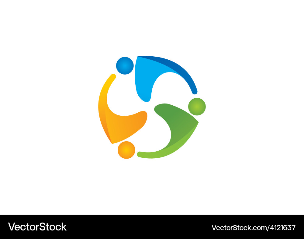 People group teamwork circle logo Royalty Free Vector Image
