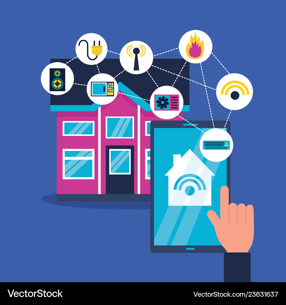 Smart home related Royalty Free Vector Image - VectorStock