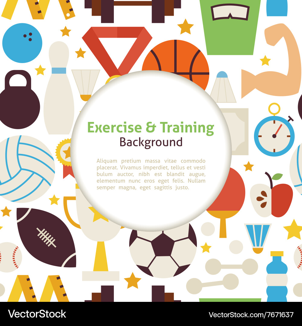 Sports Training Background - Flat Style Royalty Free Vector