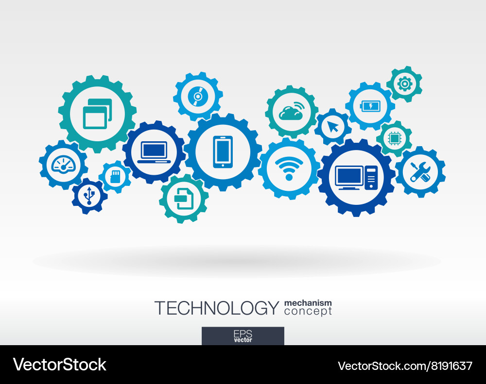 Technology mechanism concept abstract background Vector Image