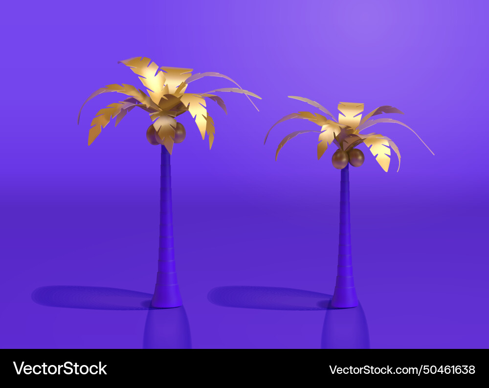 3d oasis palm tree collection Royalty Free Vector Image