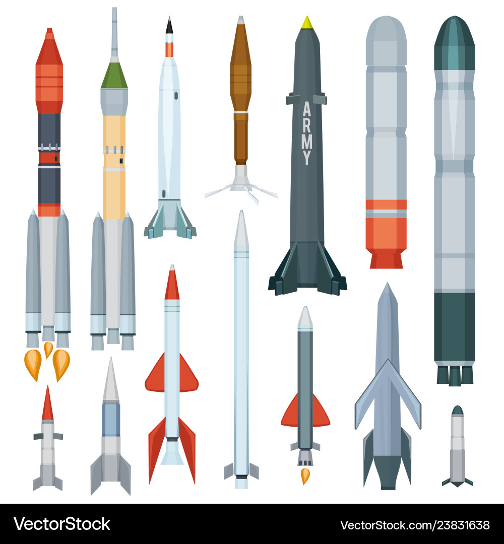 Army missile flight armour propeller rocket Vector Image