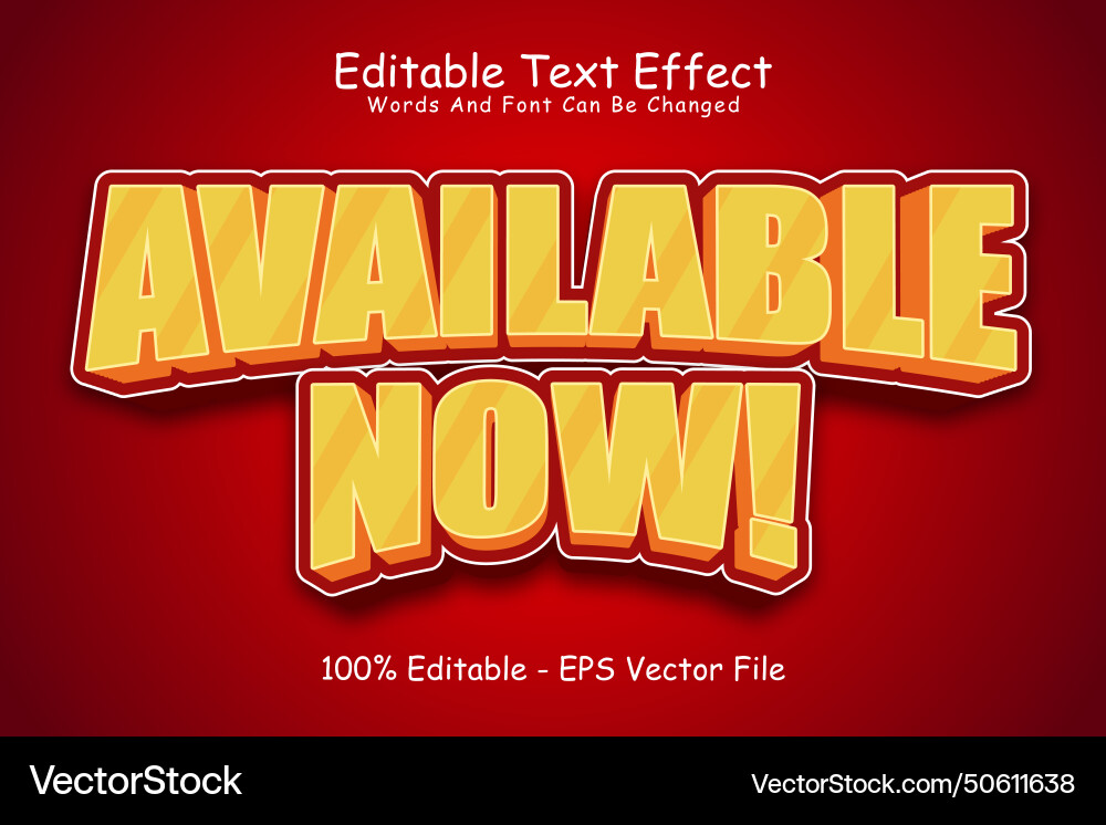 Available now editable text effect 3 dimension Vector Image