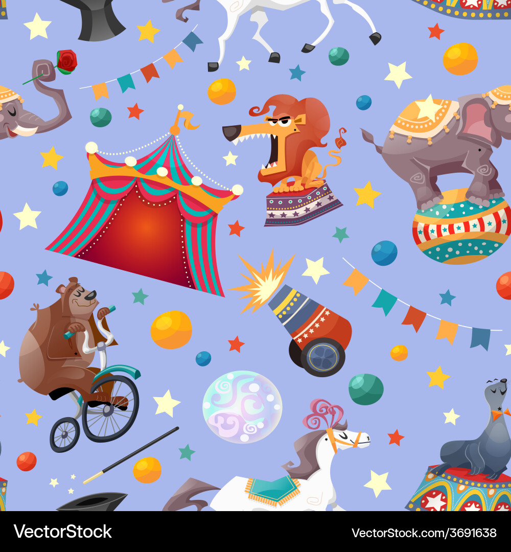 Circus seamless pattern Royalty Free Vector Image