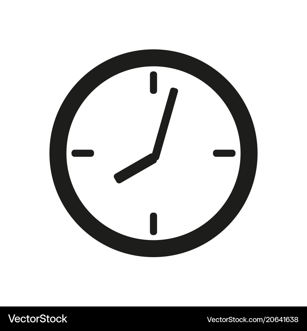 Clock face icon on white background Royalty Free Vector