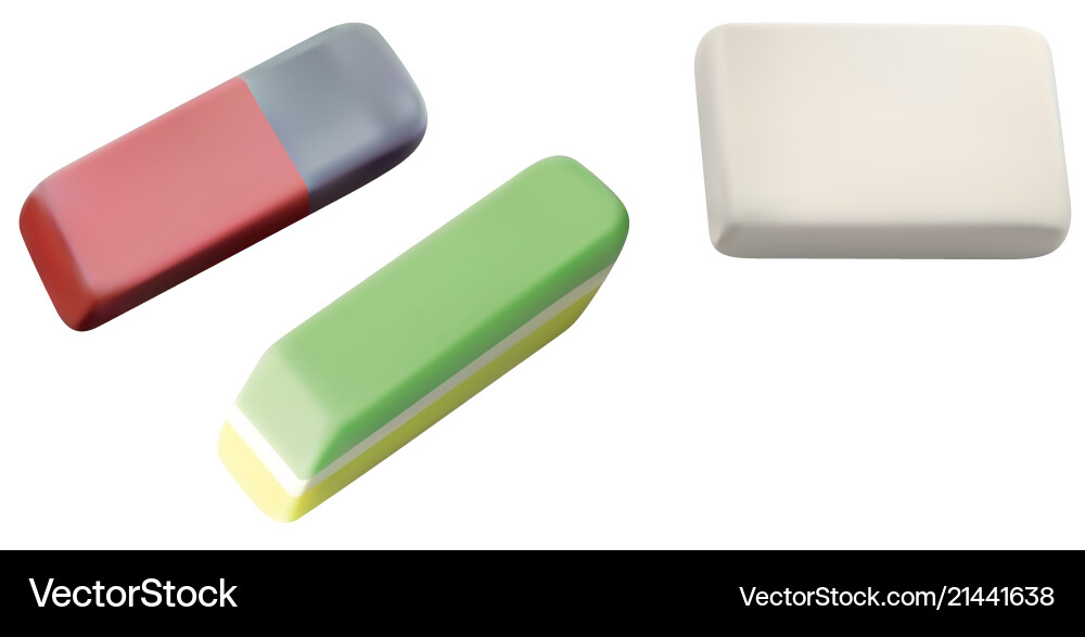 Colorful Eraser Set Royalty Free Vector Image - VectorStock