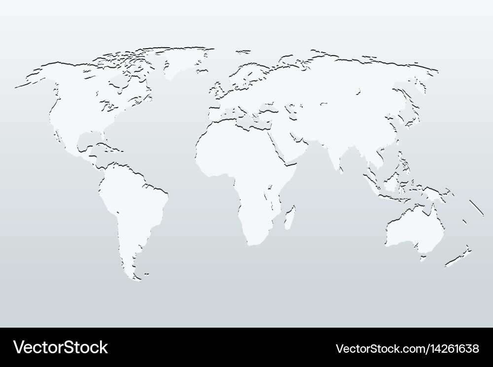 Gray World Map Royalty Free Vector Image - VectorStock