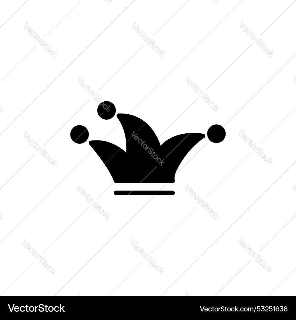 Jester hat icon set joker clown symbol Royalty Free Vector