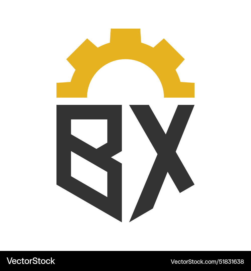 Letter bx gear logo design for service center Vector Image