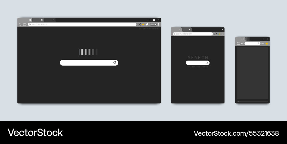 Mac browser windows screen web interface Vector Image