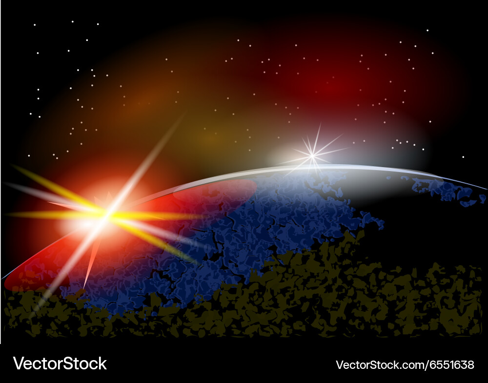 Nighttime Earth View from Space Royalty Free Vector Image