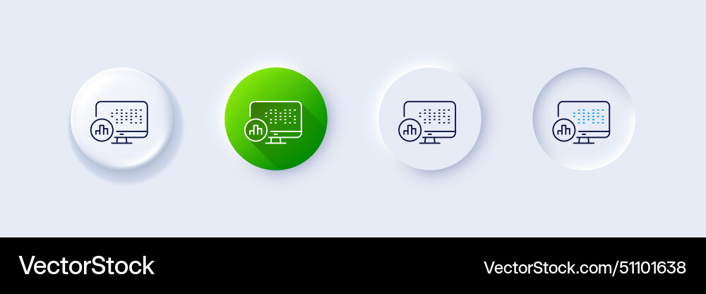 Report statistics line icon column graph sign Vector Image