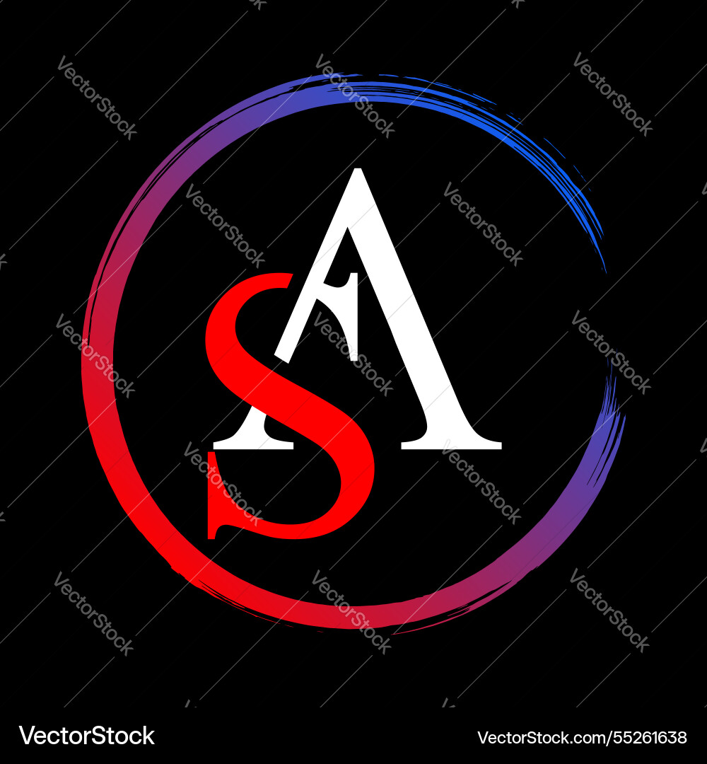 Sa creative logo designs letter design Royalty Free Vector