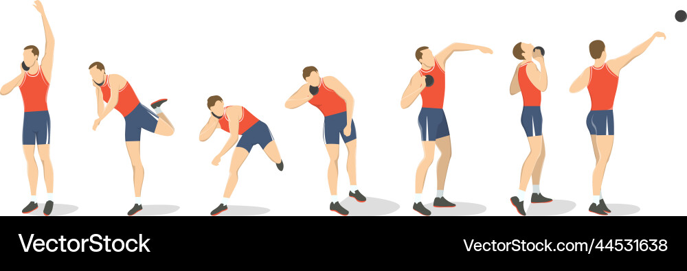 Shot put set Royalty Free Vector Image - VectorStock