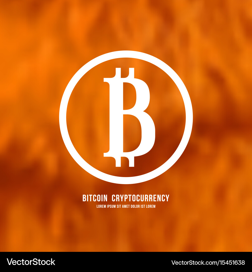 Stock emblem of bitcoin cryptocurrency Royalty Free Vector