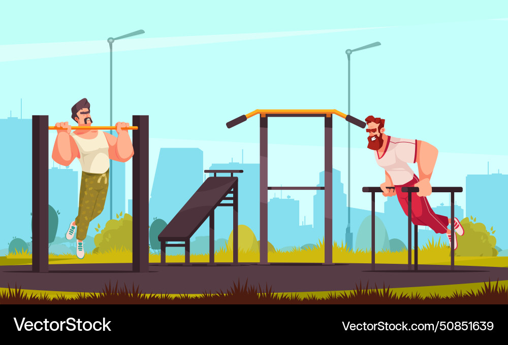 Cartoon workout concept Royalty Free Vector Image