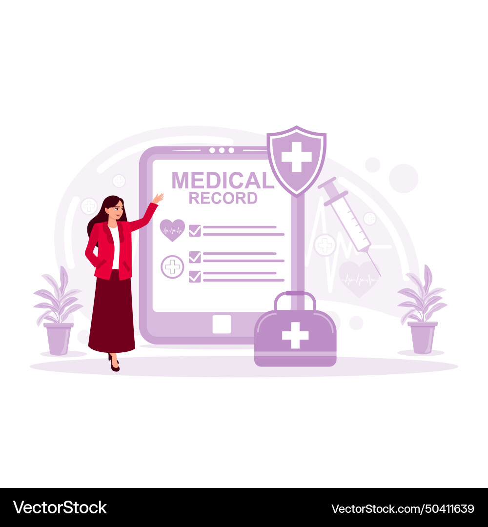 Electronic medical records with patient data Vector Image