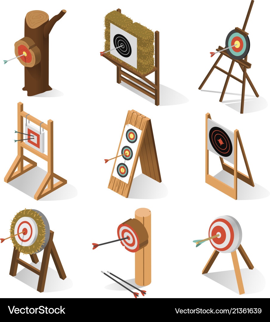 Game target isometric Royalty Free Vector Image