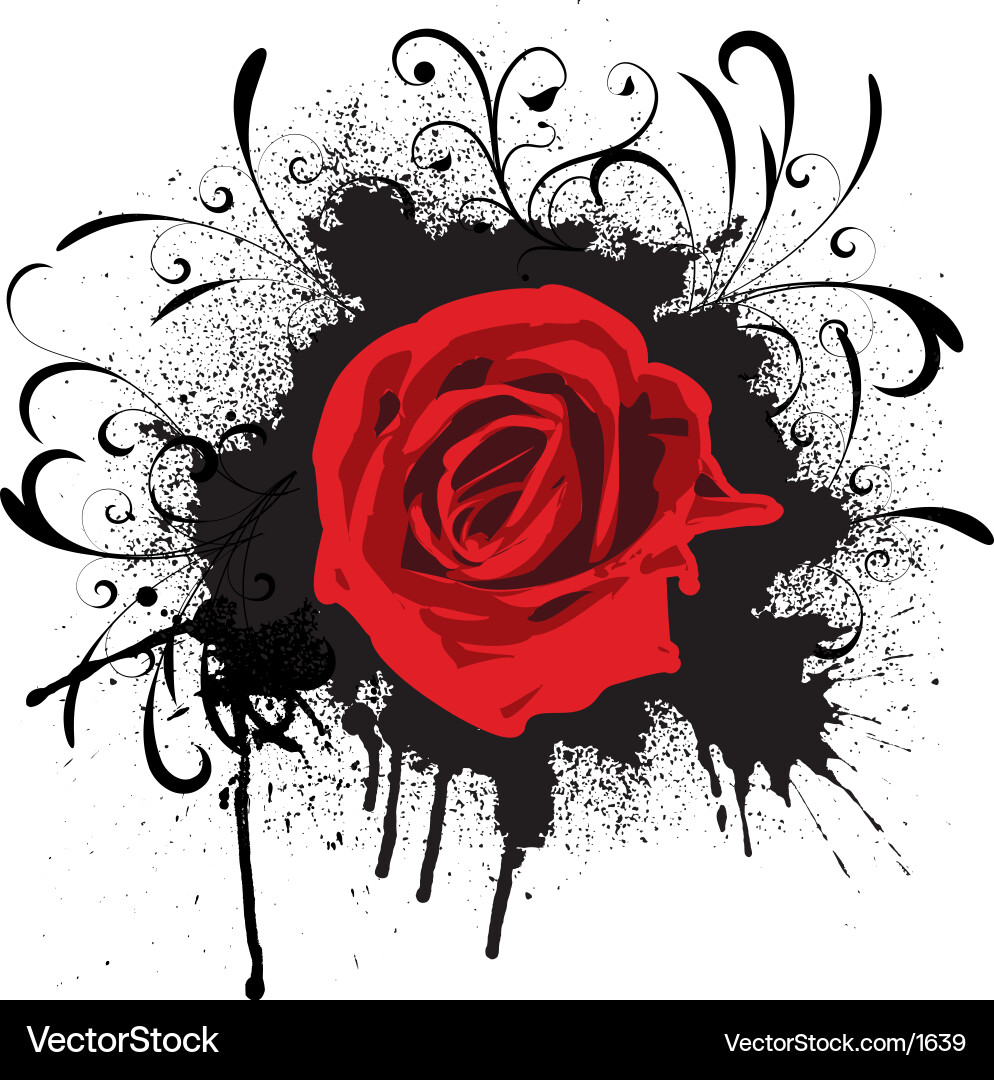 Grunge rose Royalty Free Vector Image - VectorStock