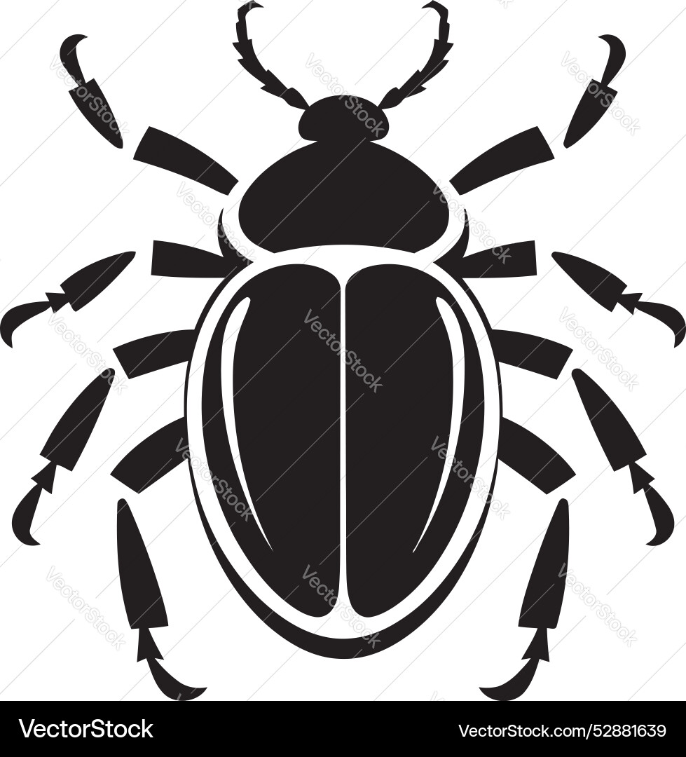 Monogram bug design royal beetle crest Royalty Free Vector