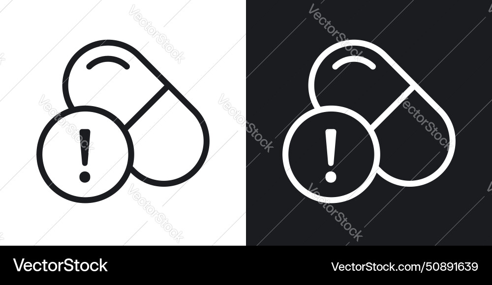 Overdose icon set medication drug alert symbol Vector Image