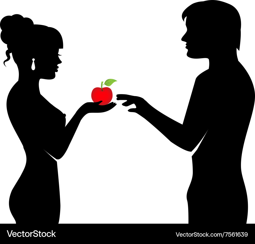 People and the forbidden fruit Royalty Free Vector Image