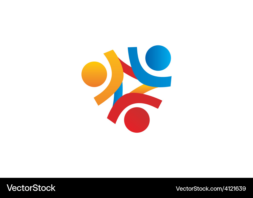 People group teamwork connect logo Royalty Free Vector Image