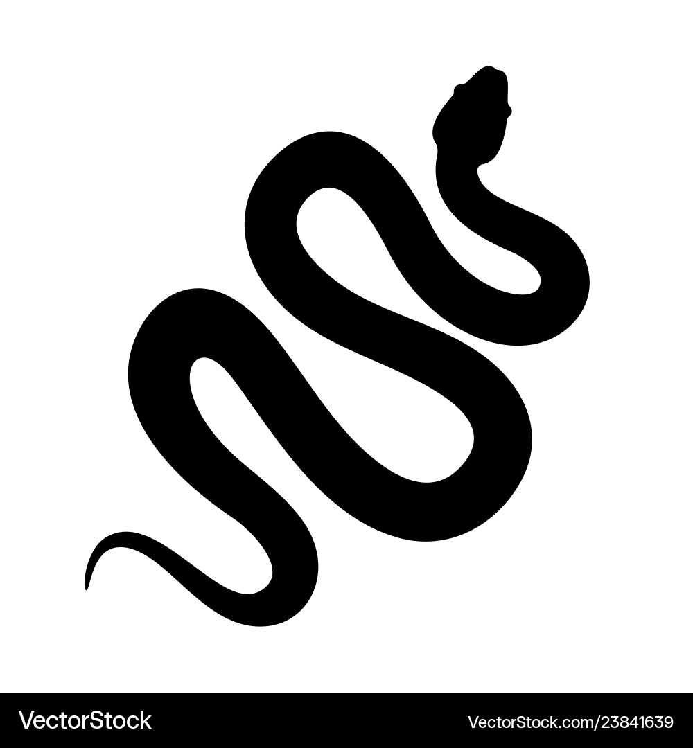 Snake cobra or anaconda silhouette icon long Vector Image