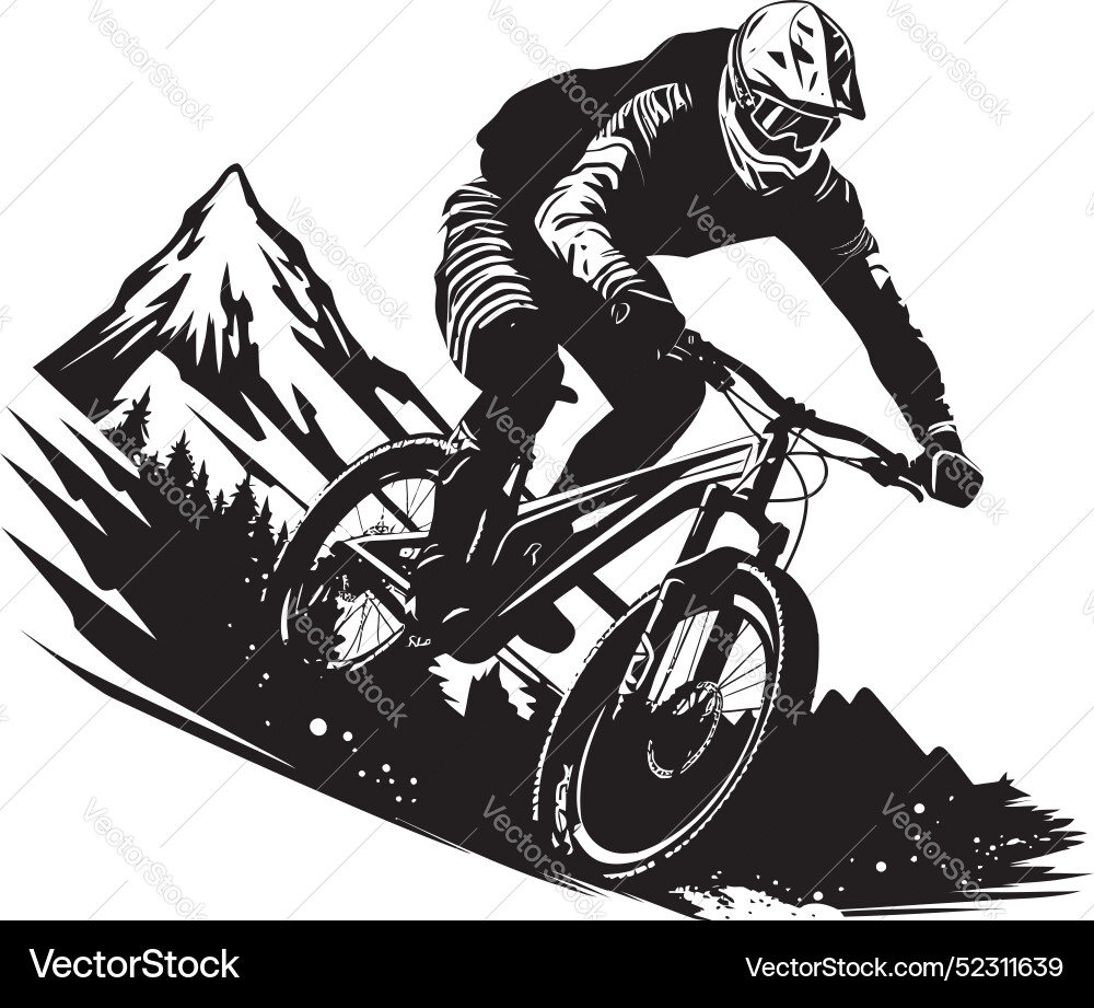 Thrill rider black downhill graphics summit Vector Image