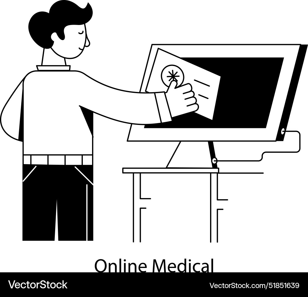 Webdownload online medical outline mini Royalty Free Vector