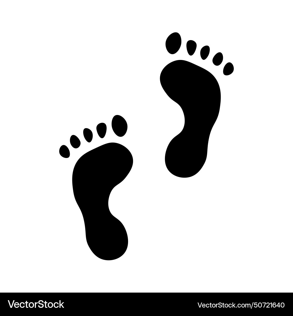 Black feet icon on white background Royalty Free Vector