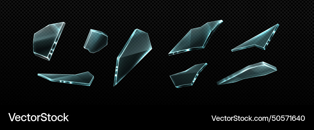 Broken glass shatter and piece Royalty Free Vector Image