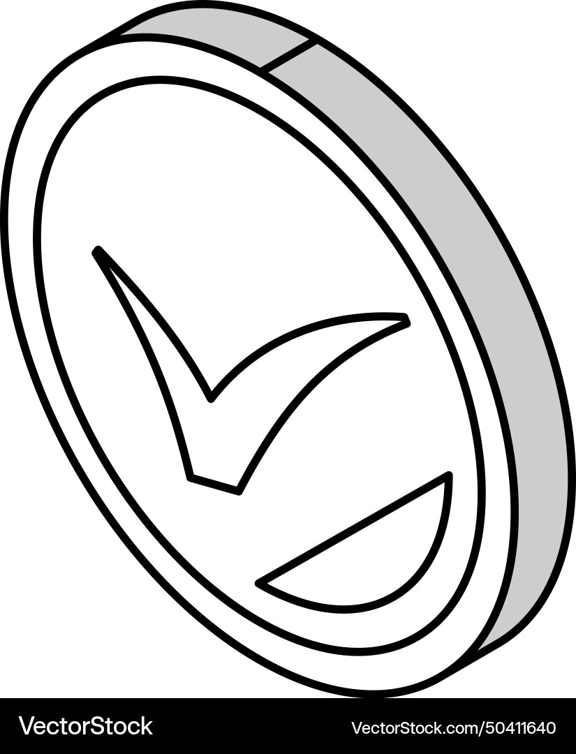 Check mark circle isometric icon Royalty Free Vector Image