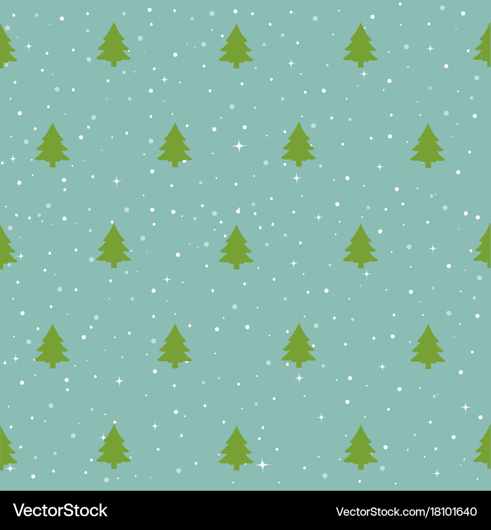 Christmas Tree Pattern with Snowflakes Royalty Free Vector