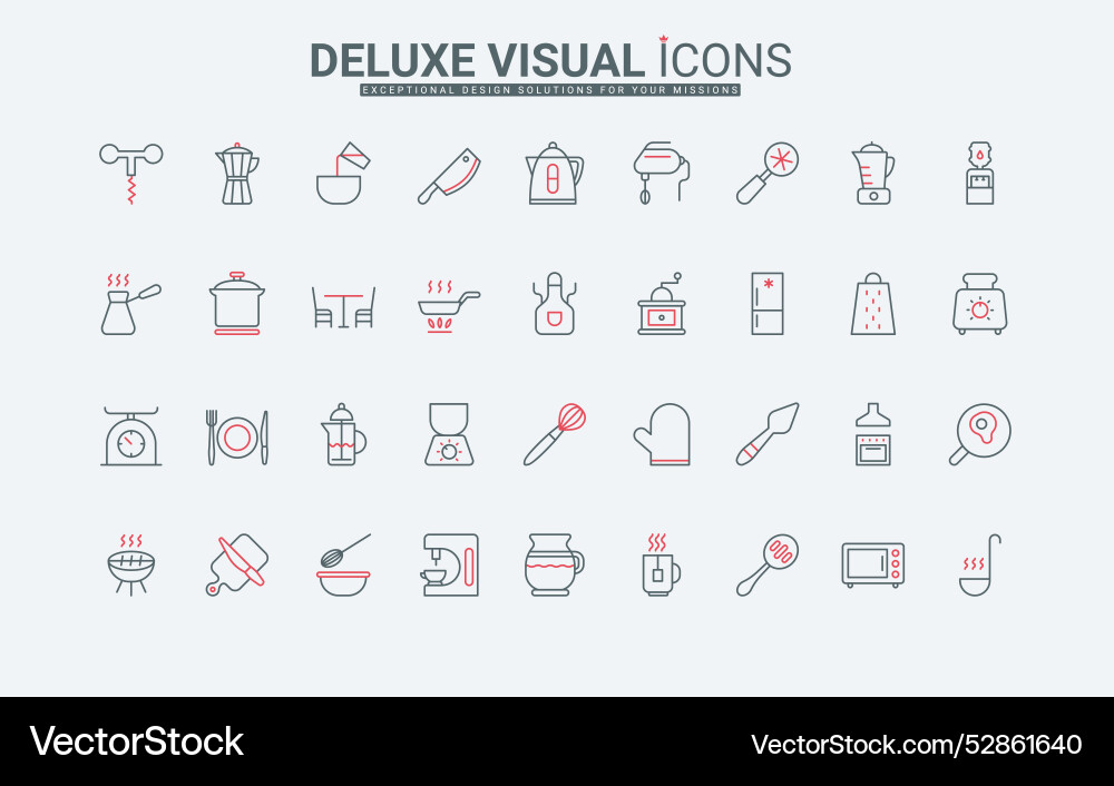 Kitchen equipment chef tools and utensils Vector Image