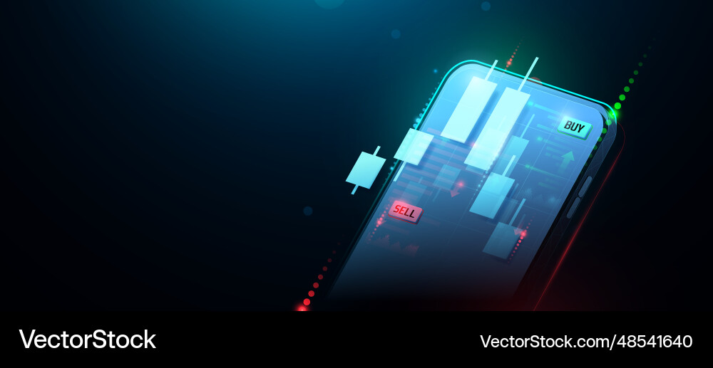 Mobile trade exchange smartphone platform online Vector Image