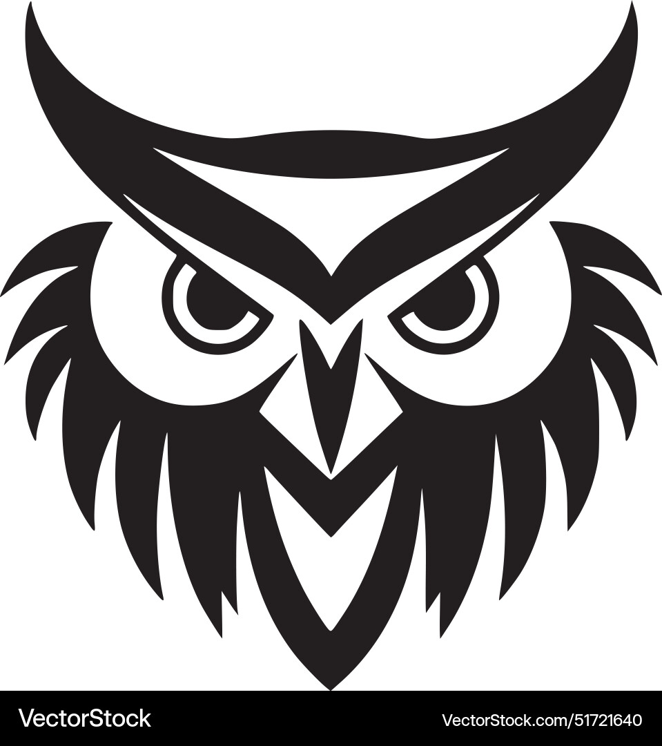 Owl - black and white Royalty Free Vector Image
