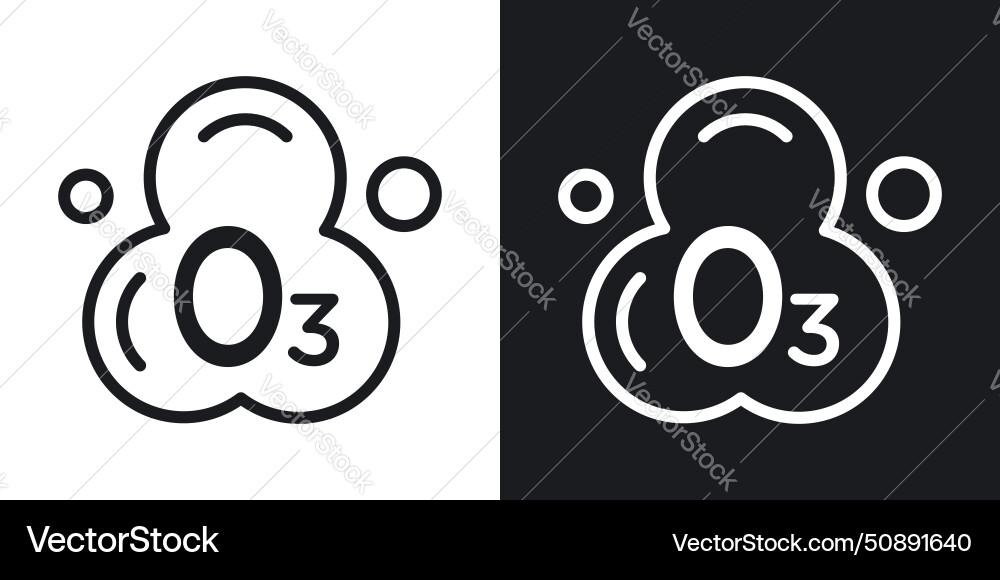 Ozonation icon set o3 molecule cleaning symbol Vector Image