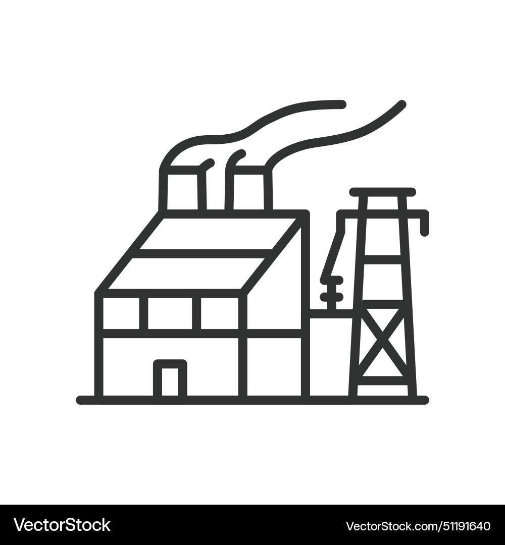 Power plant in line design Royalty Free Vector Image